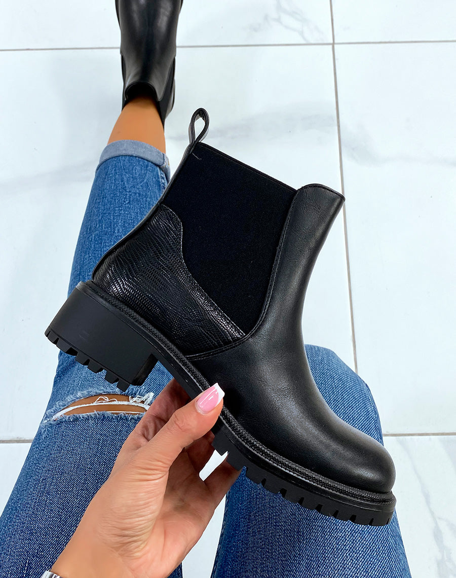 Bottines basses noires à élastique