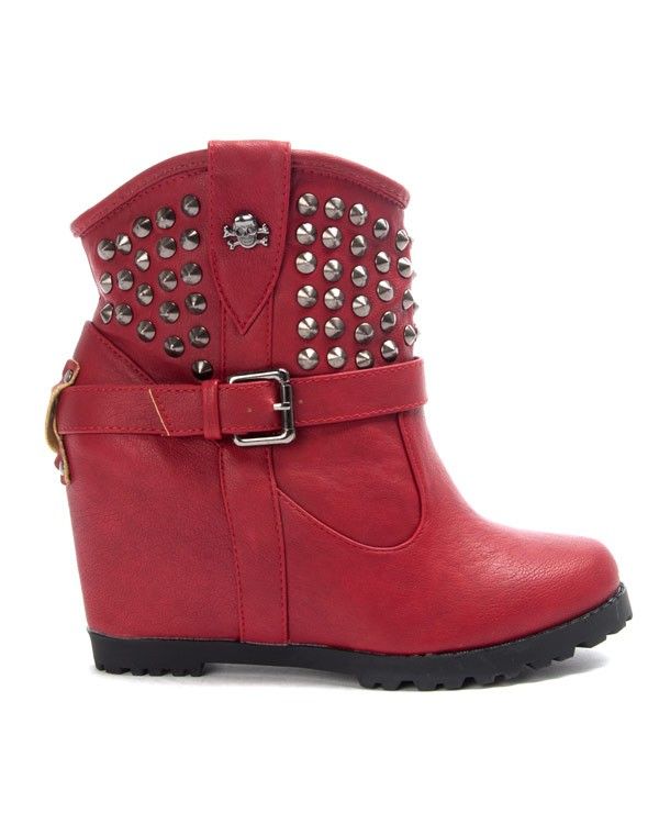 Chaussures femme Libra Pop: Bottine compensé - rouge